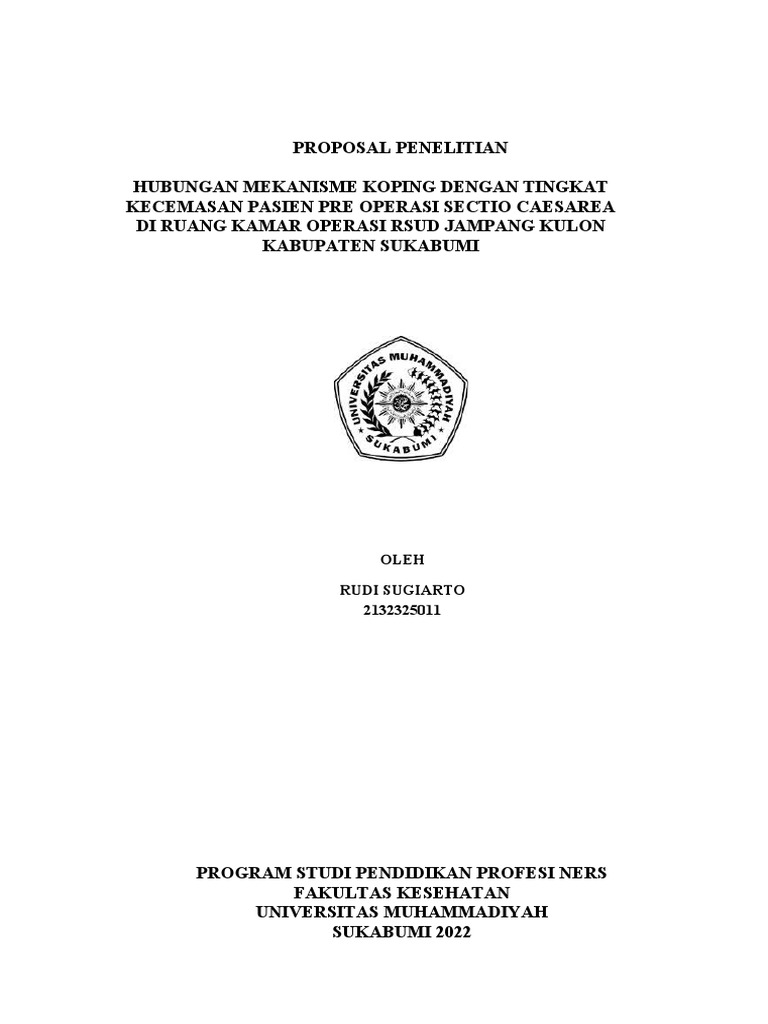Kecemasan Pasien Pre Operasi SC | PDF