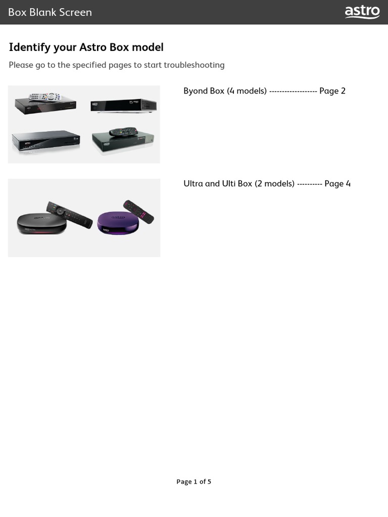 Troubleshoot Astro Box Blank Screen | PDF | Ac Power Plugs And Sockets ...
