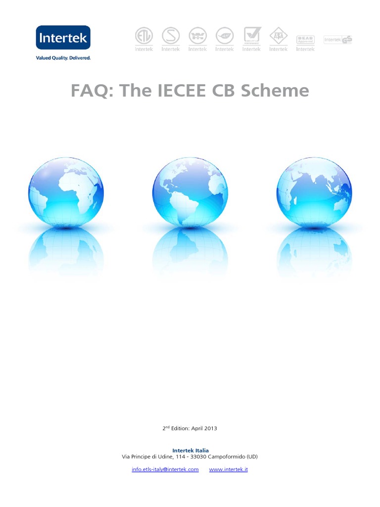 Intertek CB Scheme FAQ | PDF | Certification | International Electrotechnical Commission