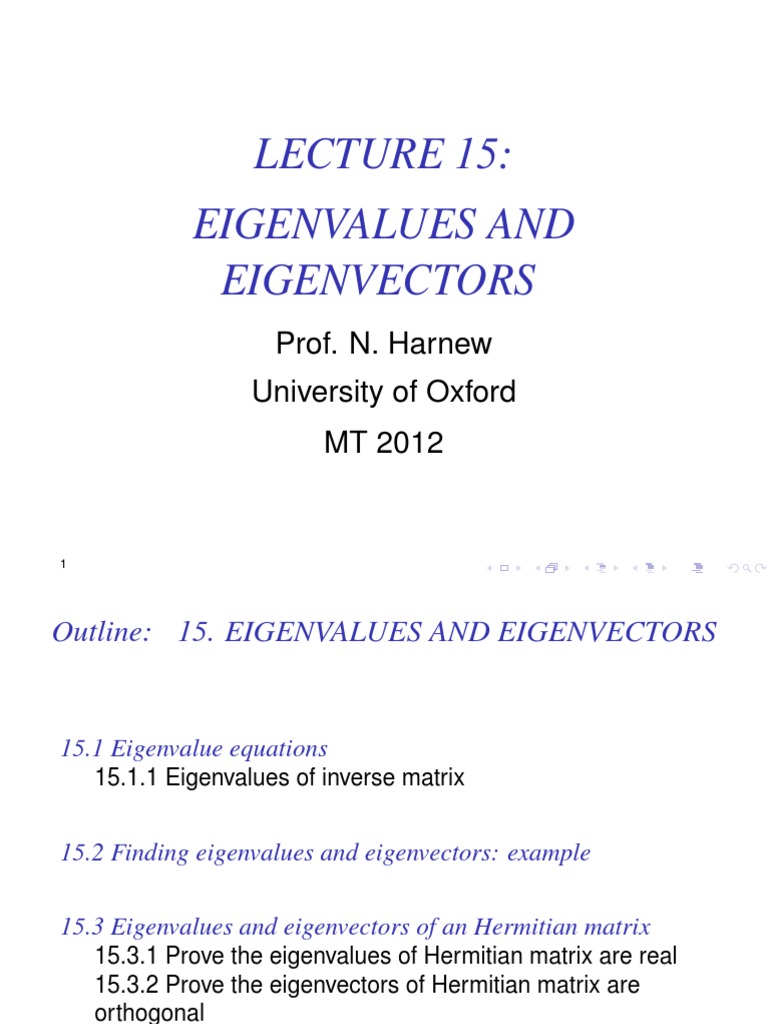 特征值和特征向量 | PDF | Eigenvalues And Eigenvectors | Matrix (Mathematics)