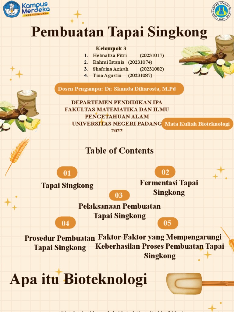 Kel 3 - Pembuatan Tapai Singkong - Bioteknologi | PDF