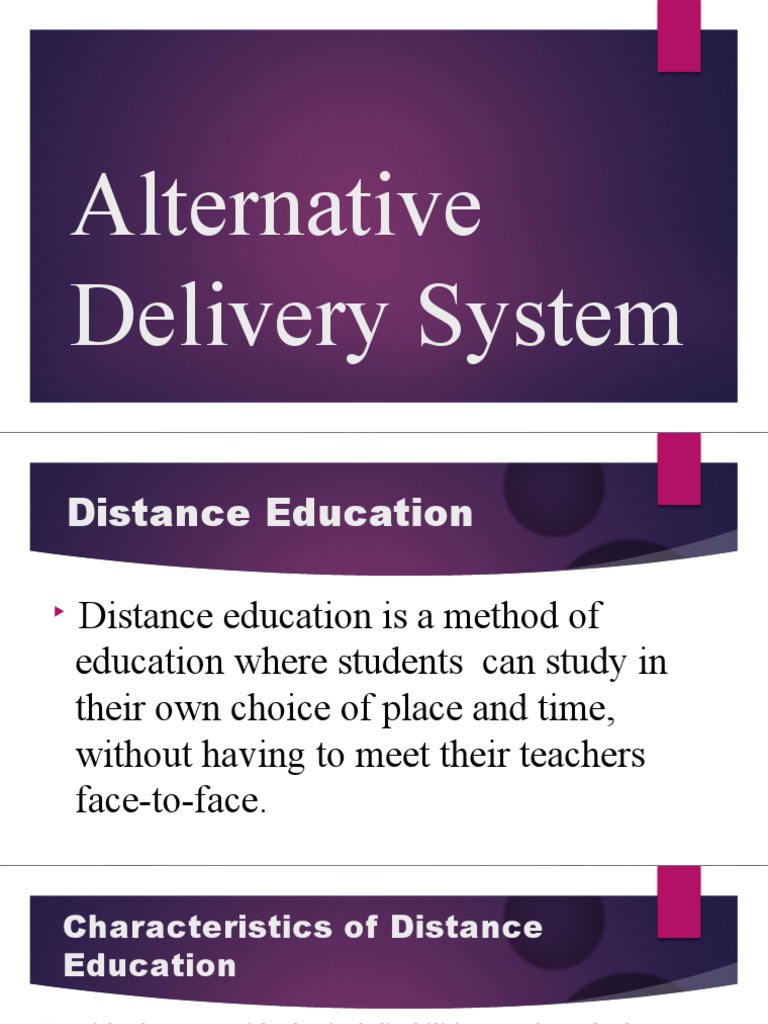 Et-Alternative Delivery System | PDF | Web Conferencing | Distance Education