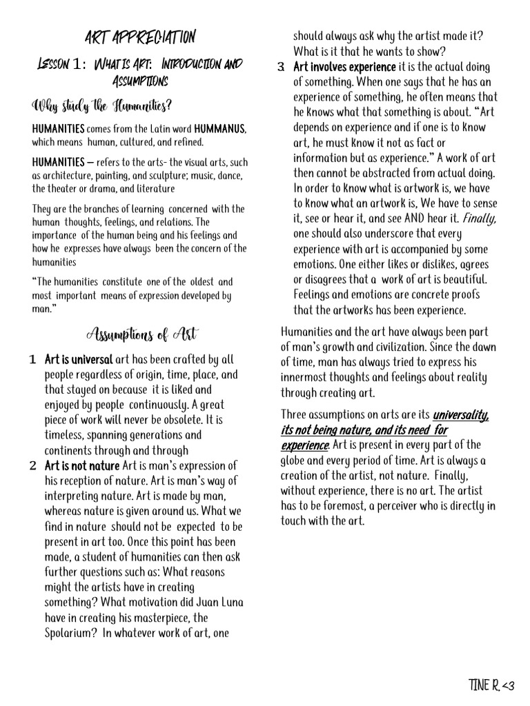 Art Apreciation Lesson 1-4 | PDF | Shape | The Arts