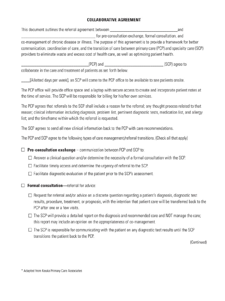 Collaborative Agreement Template | PDF