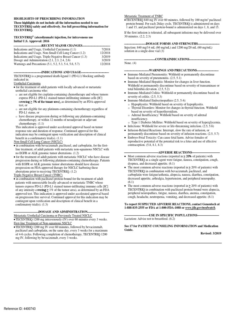 Atezolizumab-FDA Label | Download Free PDF | Clinical Medicine ...