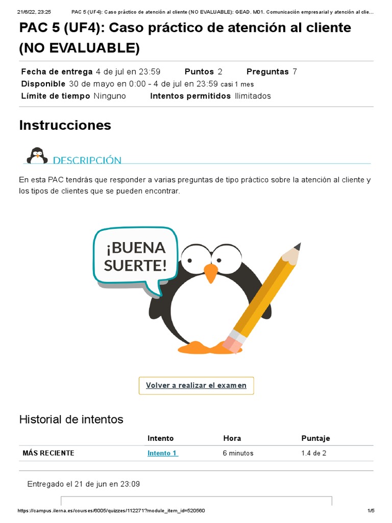 PAC 5 (UF4) - Caso Práctico de Atención Al Cliente (NO EVALUABLE) - GEAD. M01. Comunicación ...