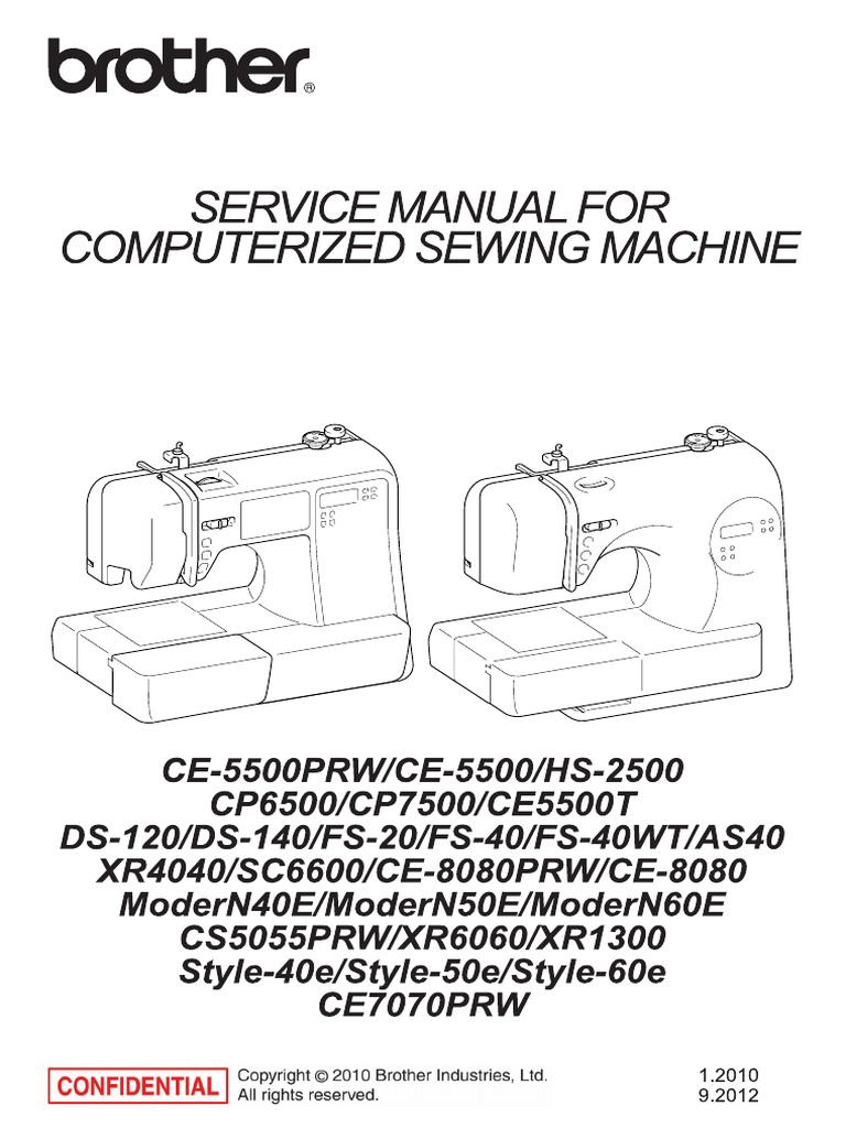 Brother Ce 5500 PRW Service Manual | PDF | Sewing Machine | Sewing