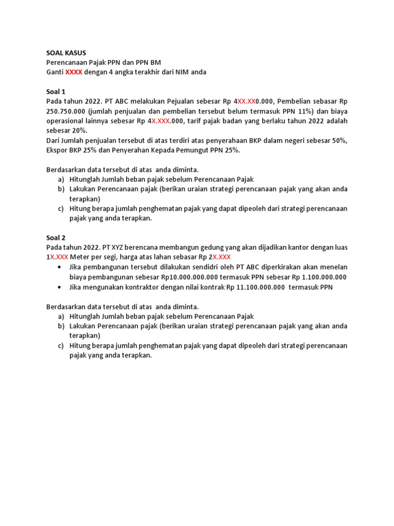 Soal Kasus PPN Kls Alih Jenjang | PDF