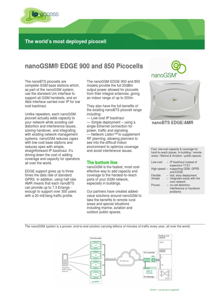 nanoBTS EDGE 900-850 Datasheet 22042010 | PDF | Gsm | General Packet ...