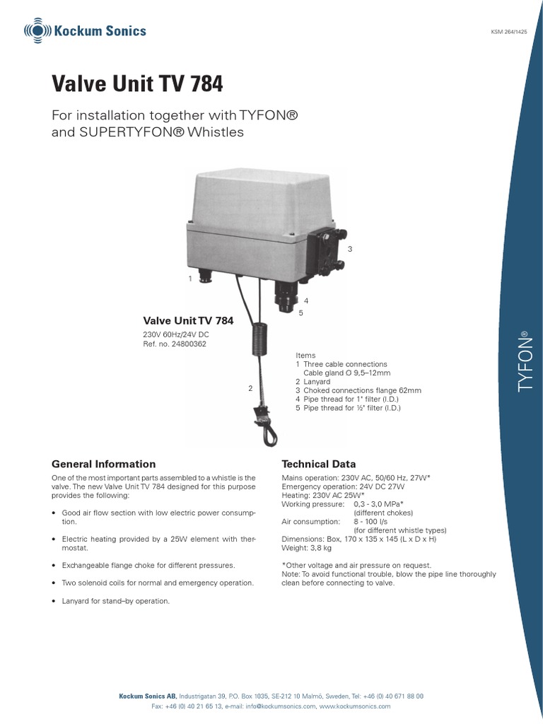 ksm264 1425 Valve Unit tv784 | PDF | Valve | Alternating Current