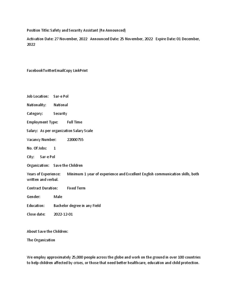 Safety & Security Assistant Role | PDF | Security Guard | User (Computing)