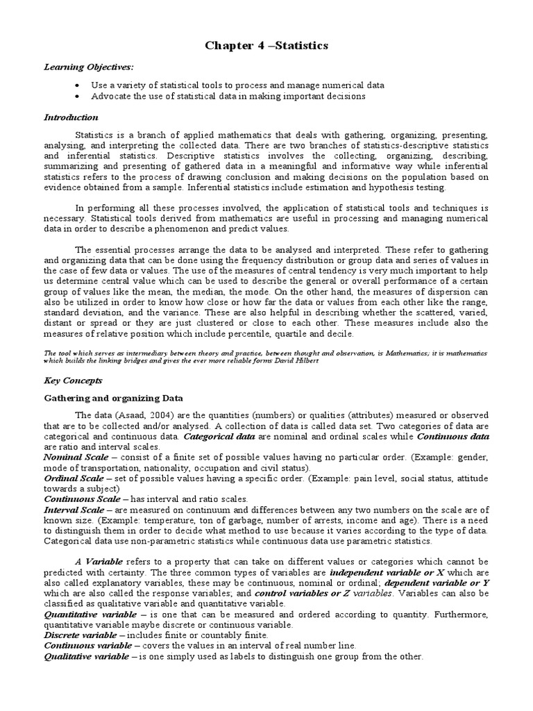 GE 104 Module 4 | PDF | Statistics | Level Of Measurement