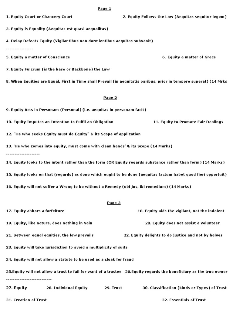 Equity & Trust Topics | PDF | Trust Law | Trustee