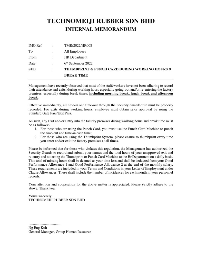 Attendance Compliance Memo | PDF | Technology & Engineering