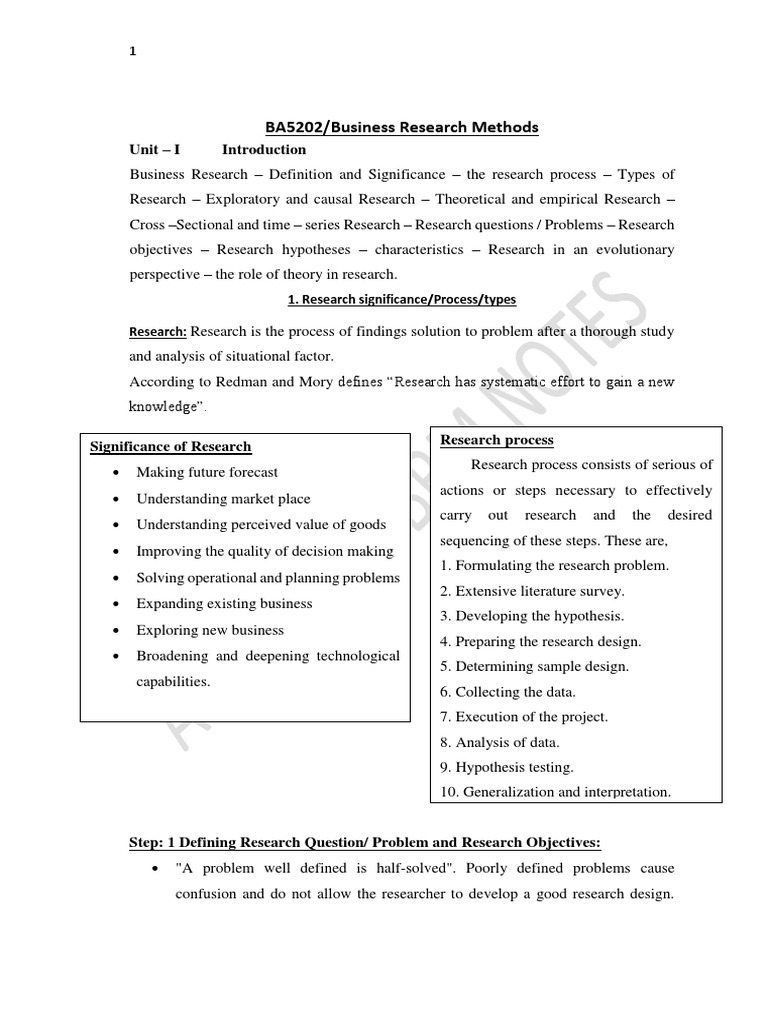 Unit-I BRM | Download Free PDF | Hypothesis | Theory