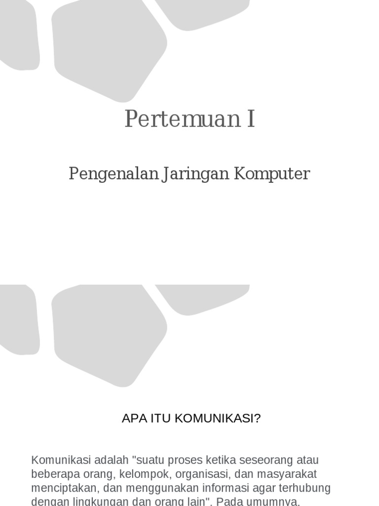 Pertemuan 1 Pengenalan Jaringan Komputer Pdf