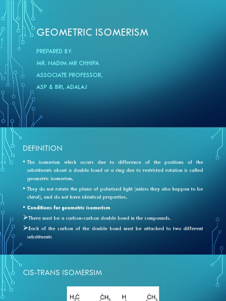 Geometric Isomerism | PDF | Conformational Isomerism | Isomer