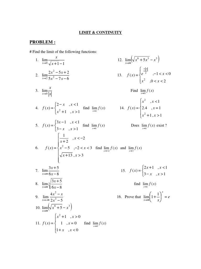 Limit Continuity | PDF | Trigonometric Functions | Trigonometry Limit Continuity | PDF | Trigonometric Functions | Trigonometry