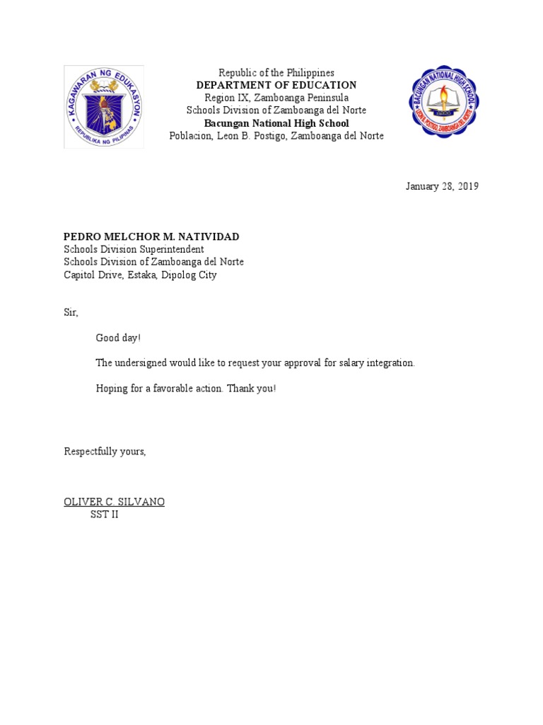 Letter Request For Integration | PDF