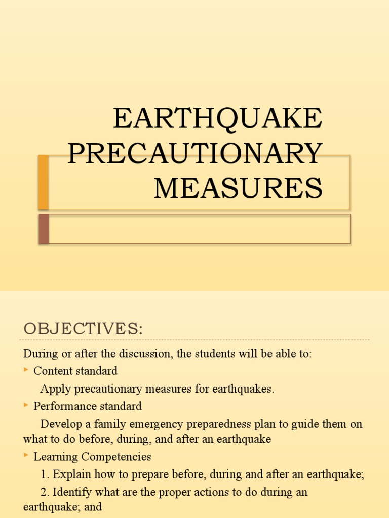 Earthquake Precautionary Measures | Download Free PDF | Earthquakes ...