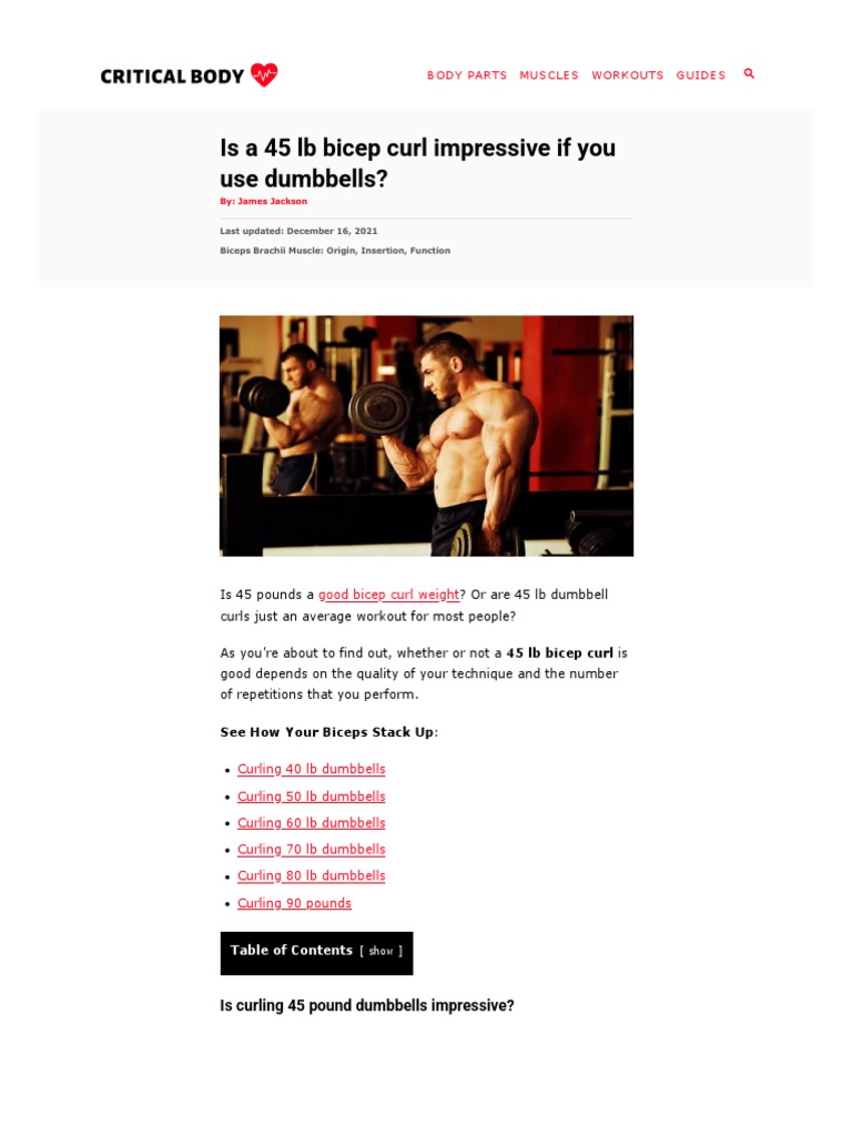 Criticalbody Com 45 Pound Bicep Curls | PDF | Strength Training ...