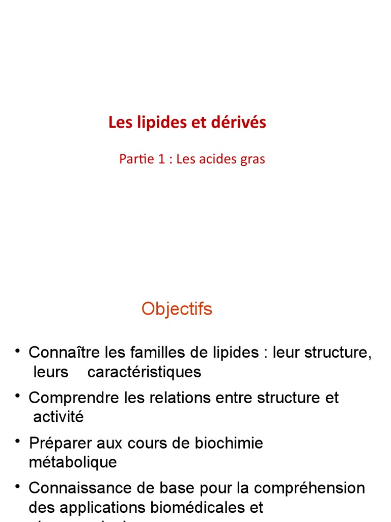 Les Lipides Et Dérivés1 | PDF | Lipide | Acide gras