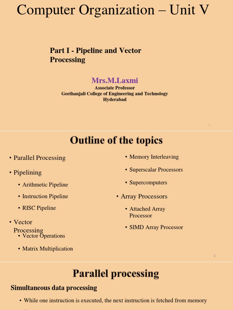 Unit 5 - Pipeling and Multipoessors | PDF | Central Processing Unit | Parallel Computing