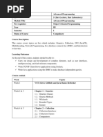 Advanced Programing Course Outline | PDF | Java (Programming Language) | Computer Programming