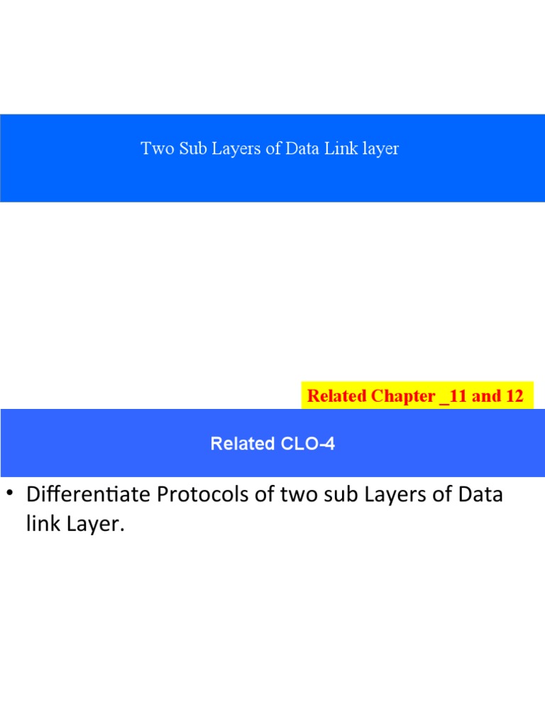 DCN - 9 - Two Sub Layers of Data Link Layer | PDF | Ethernet | Network Packet