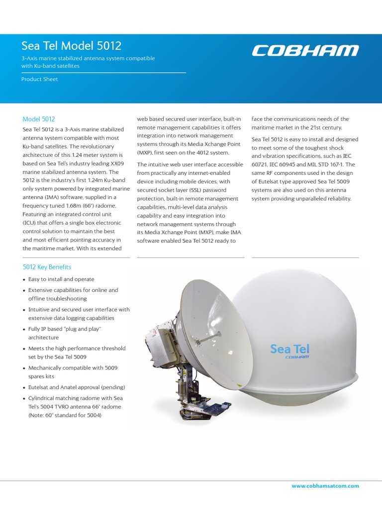 Sea Tel 5012 Ku-Band Marine Antenna | PDF | Computer Network ...
