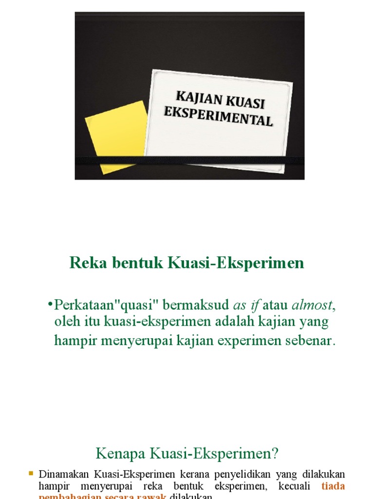 Kuasi Eksperimen | PDF