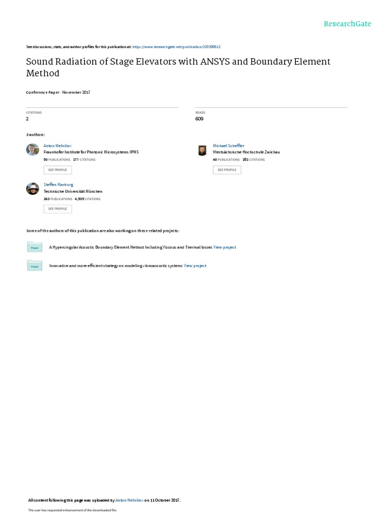 Sound Radiation Melnikov | PDF | Eigenvalues And Eigenvectors | Finite Element Method
