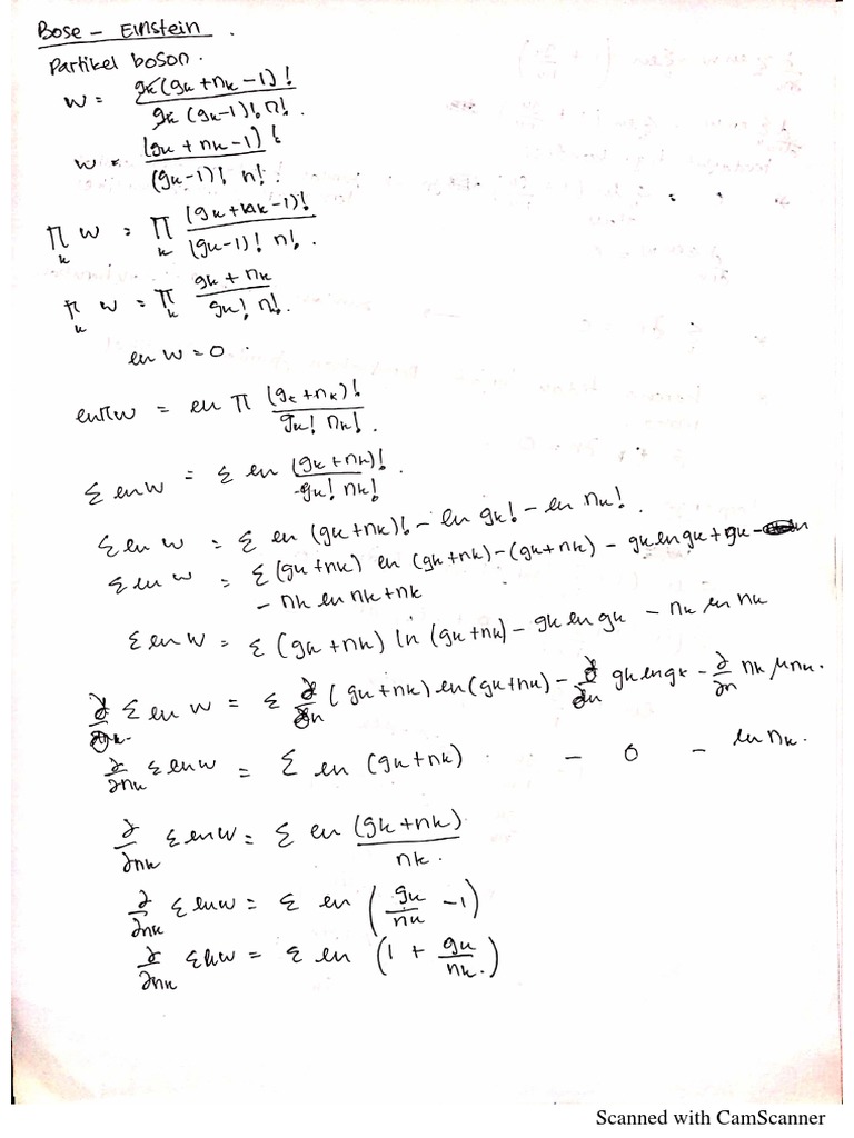 Turunan Persamaan Bose-Einstein | PDF
