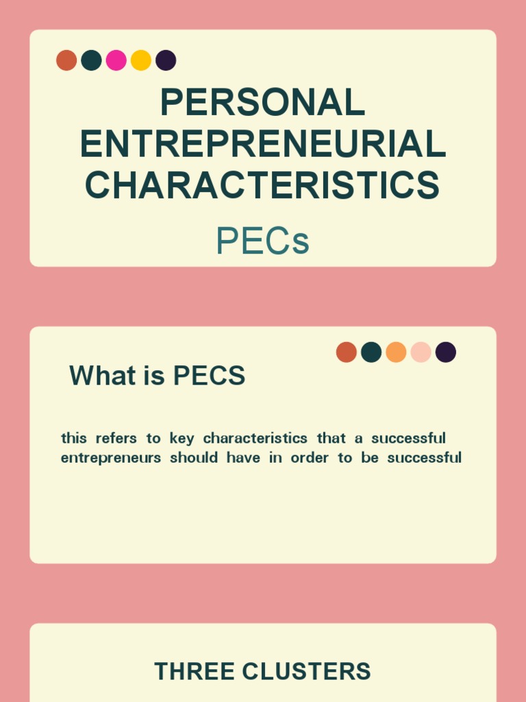 Personal Entrepreneurial Characteristics | PDF | Entrepreneurship | Risk