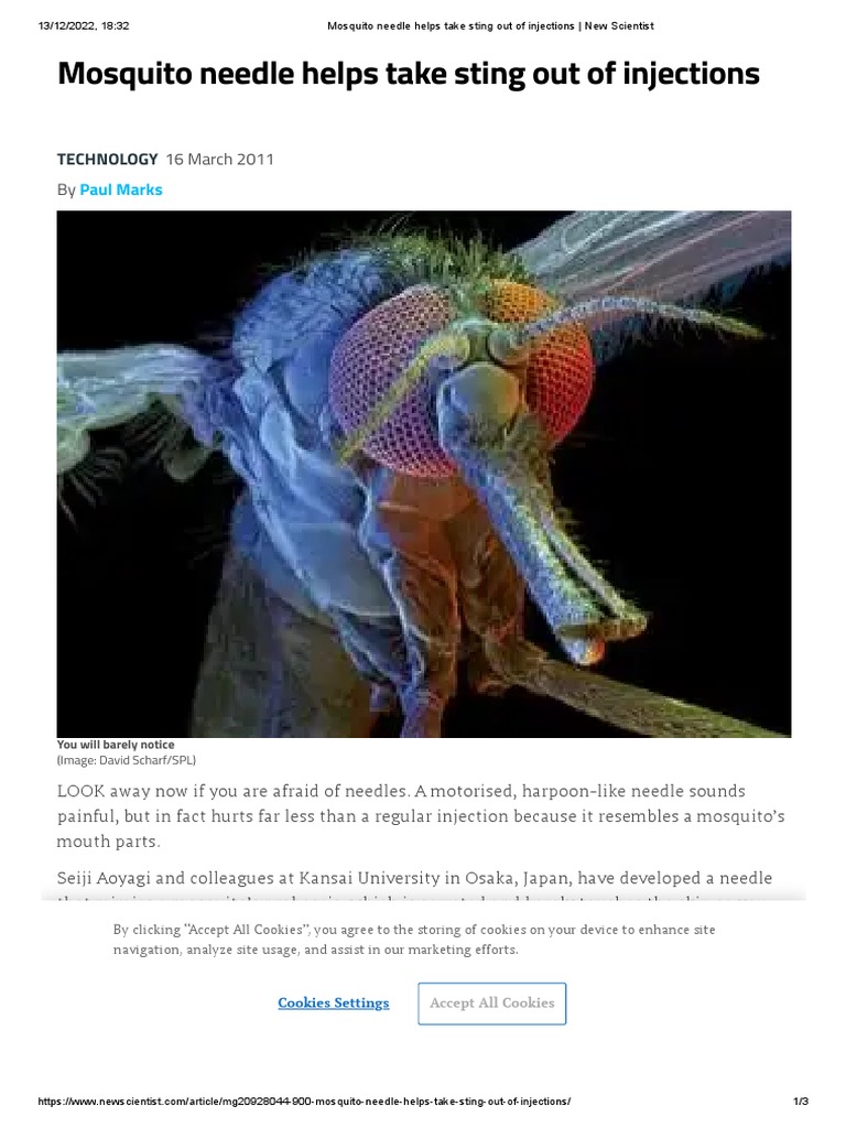 Mosquito Needle Helps Take Sting Out of Injections - New Scientist CF ...