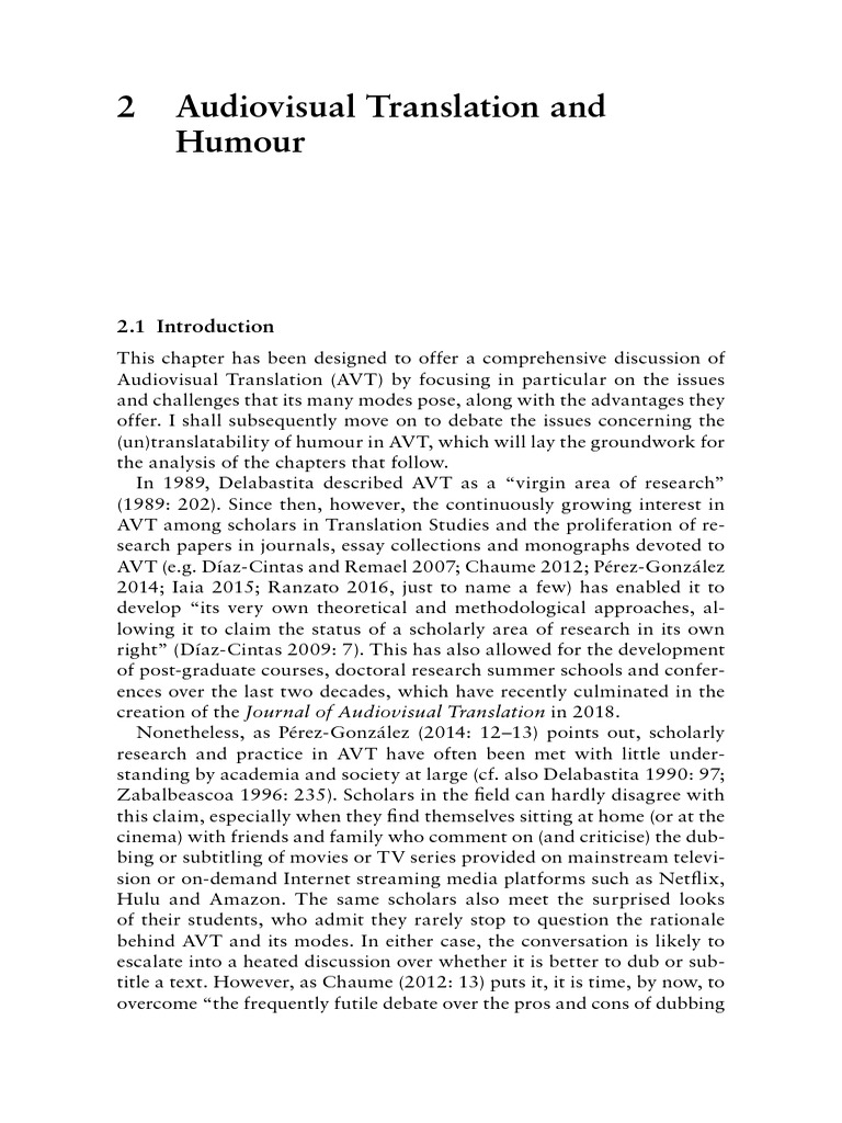Audiovisual Translation and Humour - Margherita Dore | PDF ...