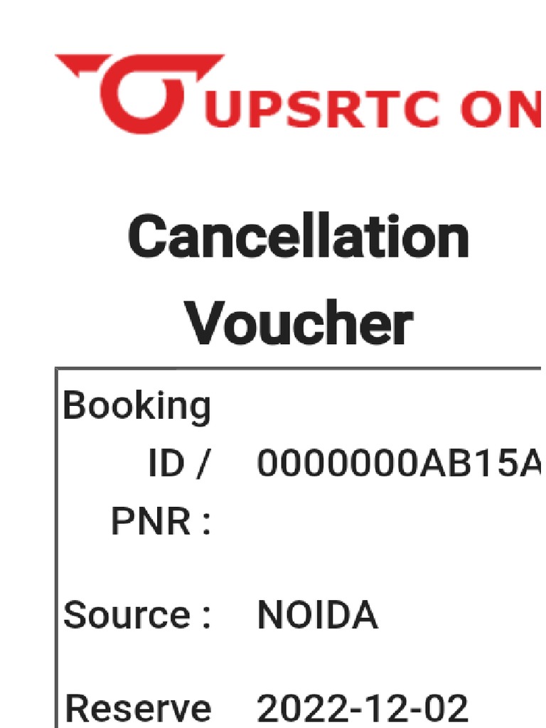 UPSRTC Cancel Ticket | PDF
