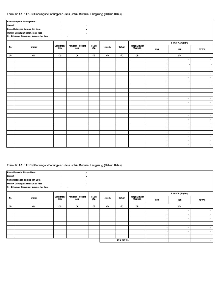 D. Formulir TKDN Gabungan Barang Dan Jasa | PDF