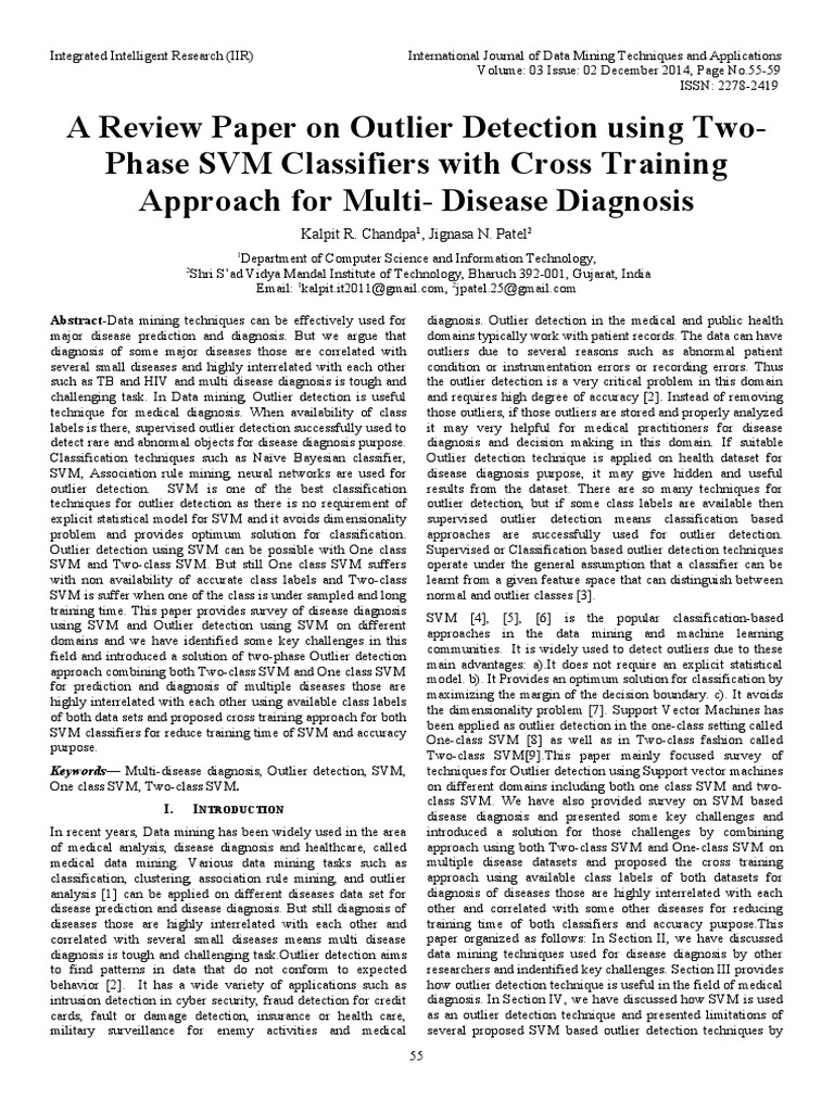 A Review Paper On Outlier Detection Using Two-Phase SVM Classifiers ... A Review Paper On Outlier Detection Using Two-Phase SVM Classifiers ...