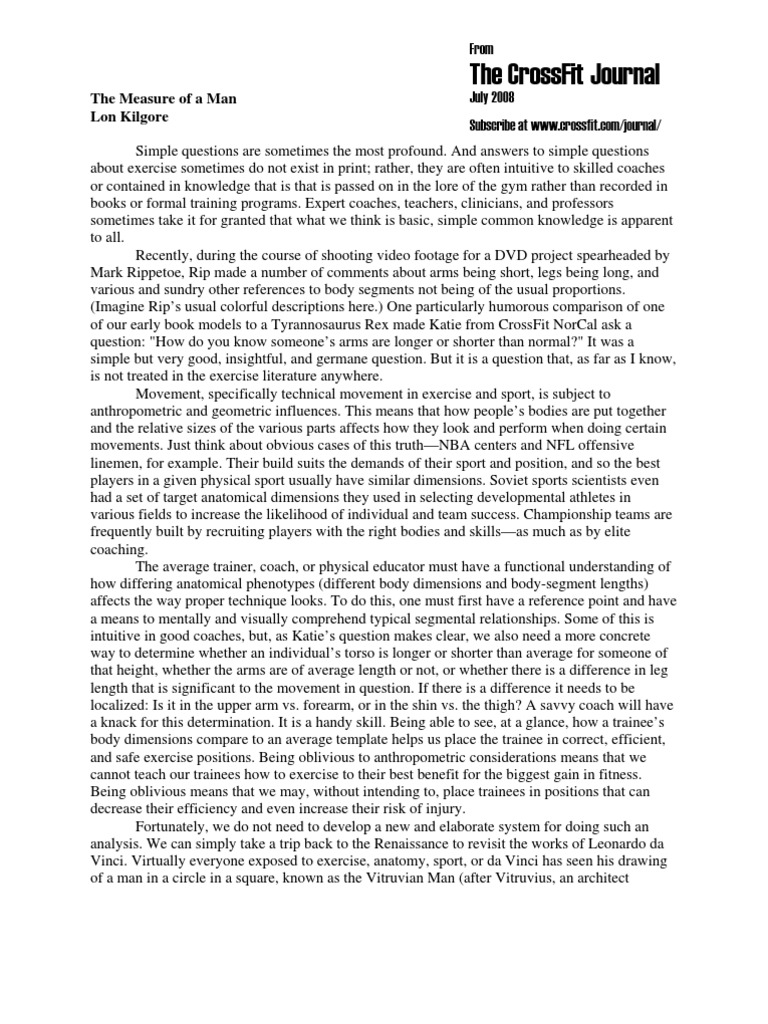 Measure of A Man | PDF | Sports | Science