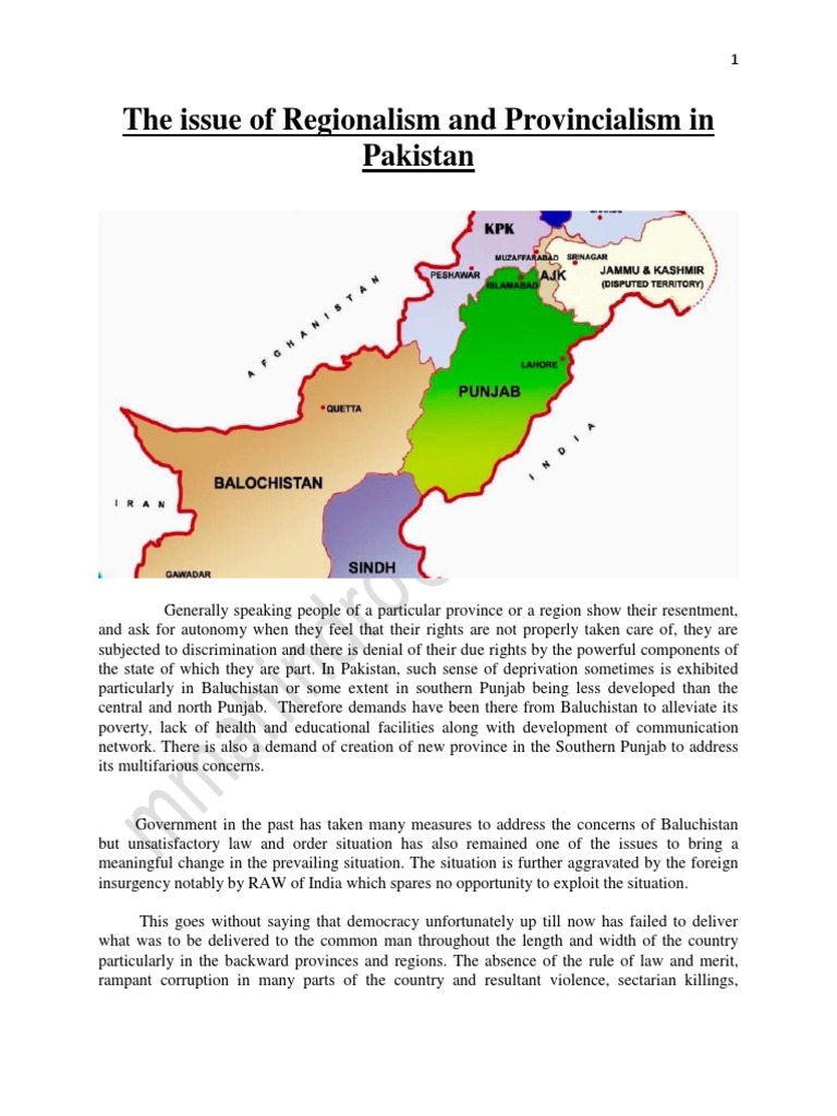 The Issue of Regionalism and Provincialism | Download Free PDF ...