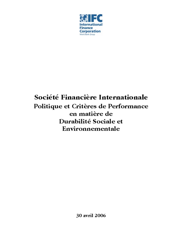 IFC+Performance+Standards French | PDF | Développement durable ...
