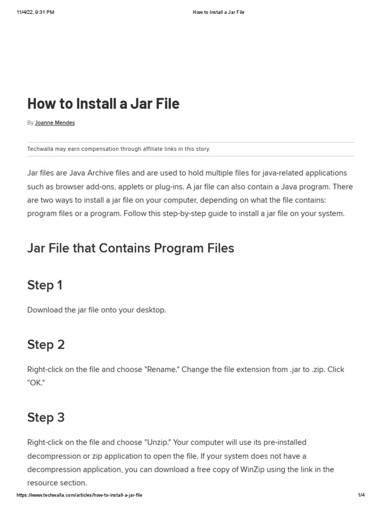 How To Install A Jar File | PDF | Adobe Flash | Zip (File Format)