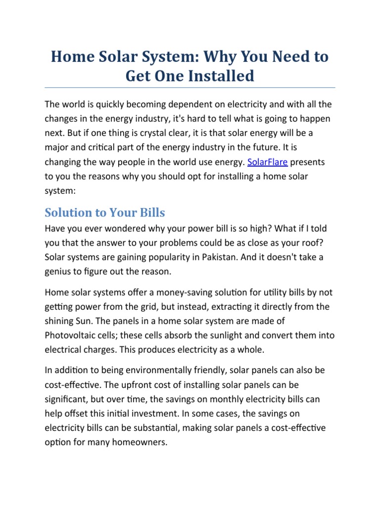 Home Solar System | PDF | Solar Power | Solar Energy