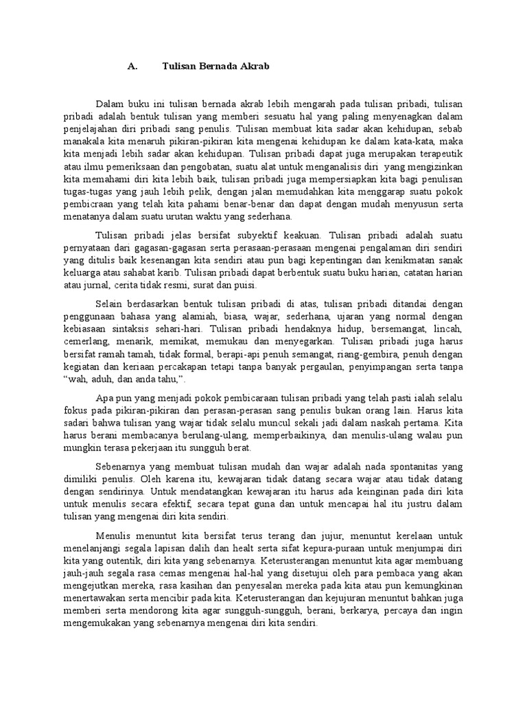 Menulis dengan Nada Akrab dan Pribadi | PDF