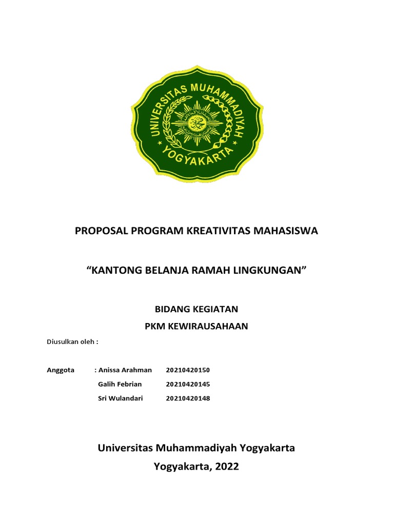 Proposal Program Kreativitas Mahasiswa | PDF | Bisnis