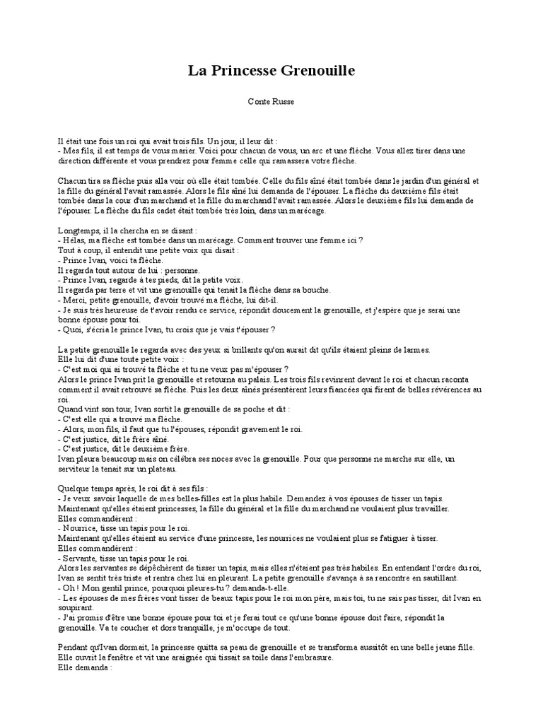 La Princesse Grenouille | PDF