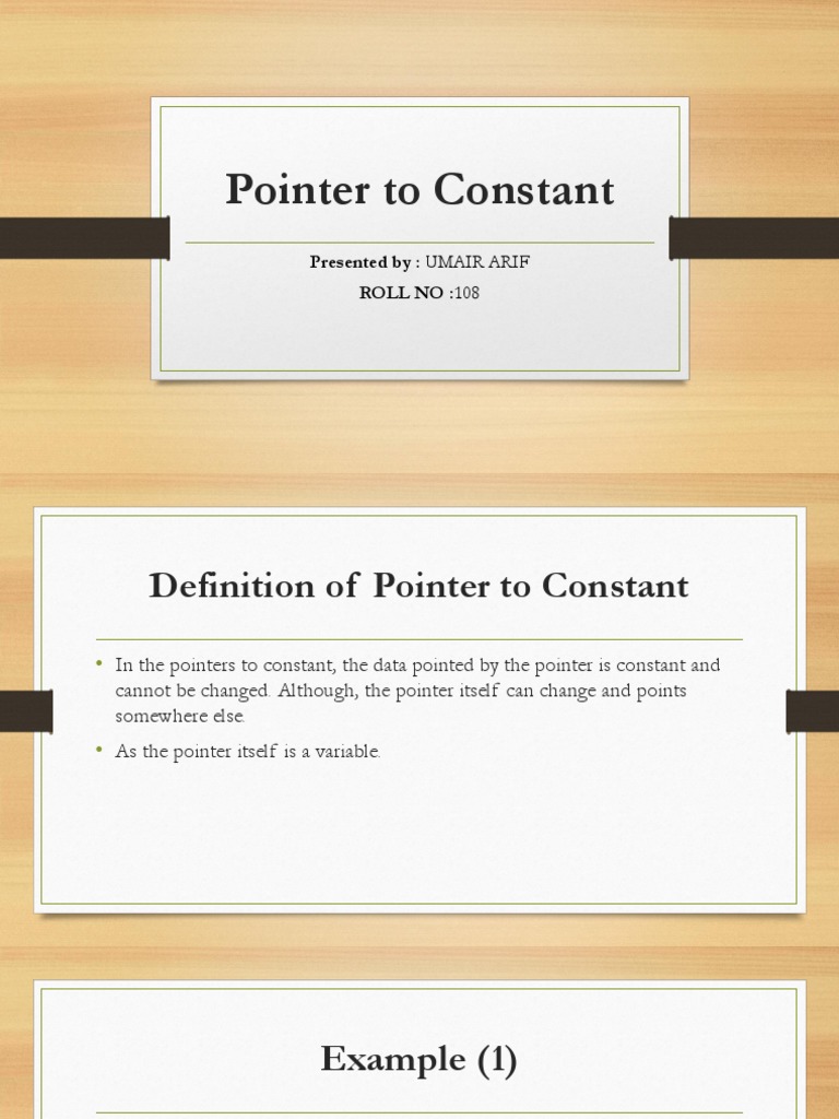 Pointer To Constant | PDF