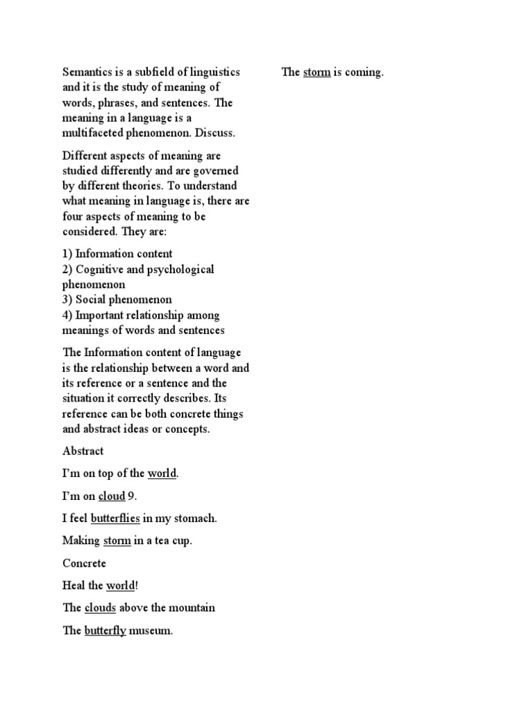 Semantics Long Questions Pdf 