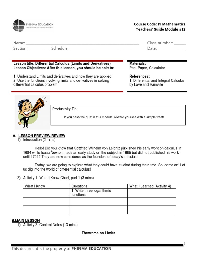 SAS 12 - PI Math | PDF | Calculus | Derivative